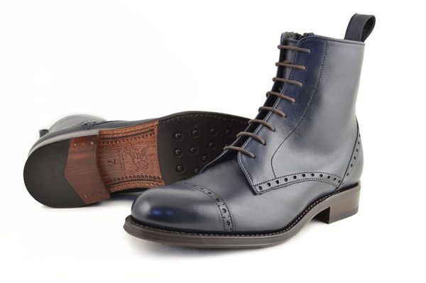 BLUE SIMPLE LACE-UP BOOT - 5V Valverde